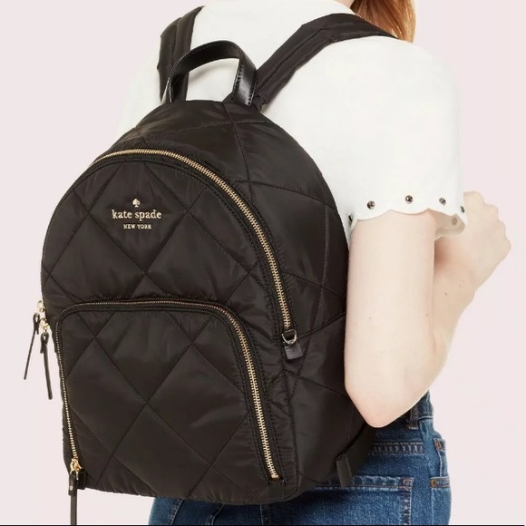 kate spade | Bags | Kate Spade Watson Quilted Hartley Black Backpack ...
